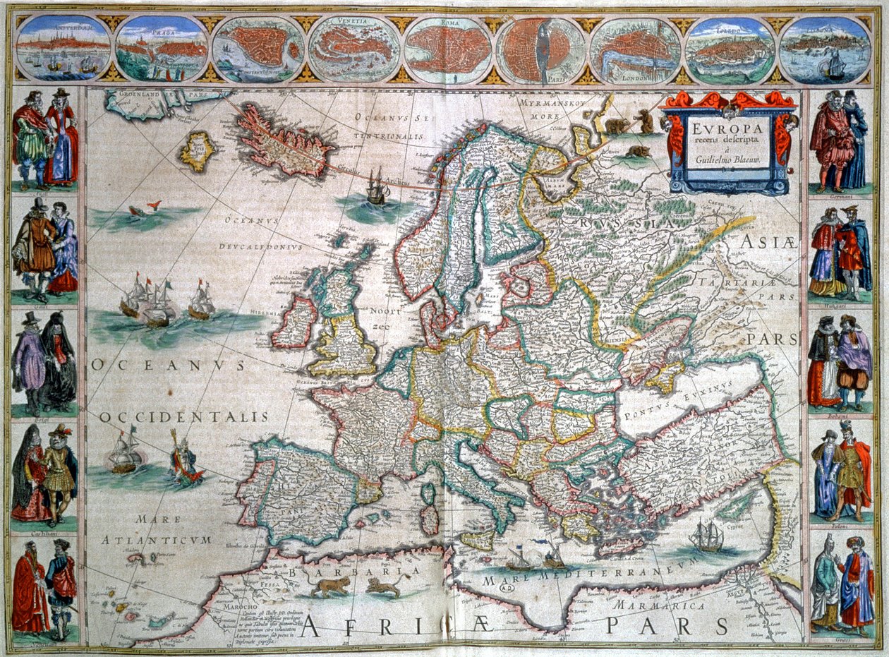 Map of Europe by Joan Blaeu: High-quality fine art print