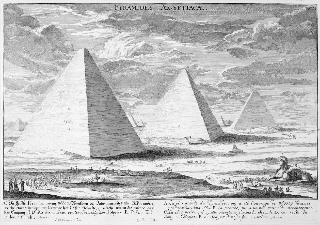 The Pyramids of Egypt, plate 4 from 'Entwurf einer historischen ...