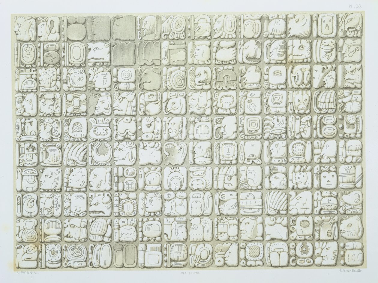 Plaque of ideographic writing from the Temple of Inscriptions, Palenque ...