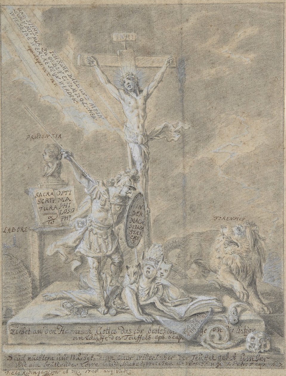 Allegory of Christian Virtues by Johann Elias Ridinger