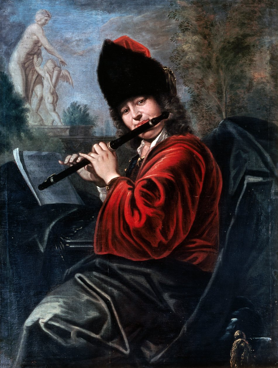 Transverse Flute Player by Johann Kupetzky: Fine art print