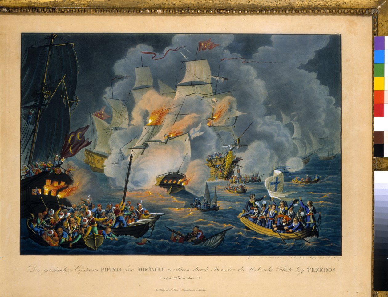 Battle of Tenedos, 27 Oct 1822 by Johann Lorenz Rugendas