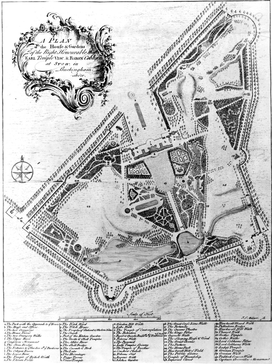 A Plan of the House and Gardens at Stowe, Buckinghamshire