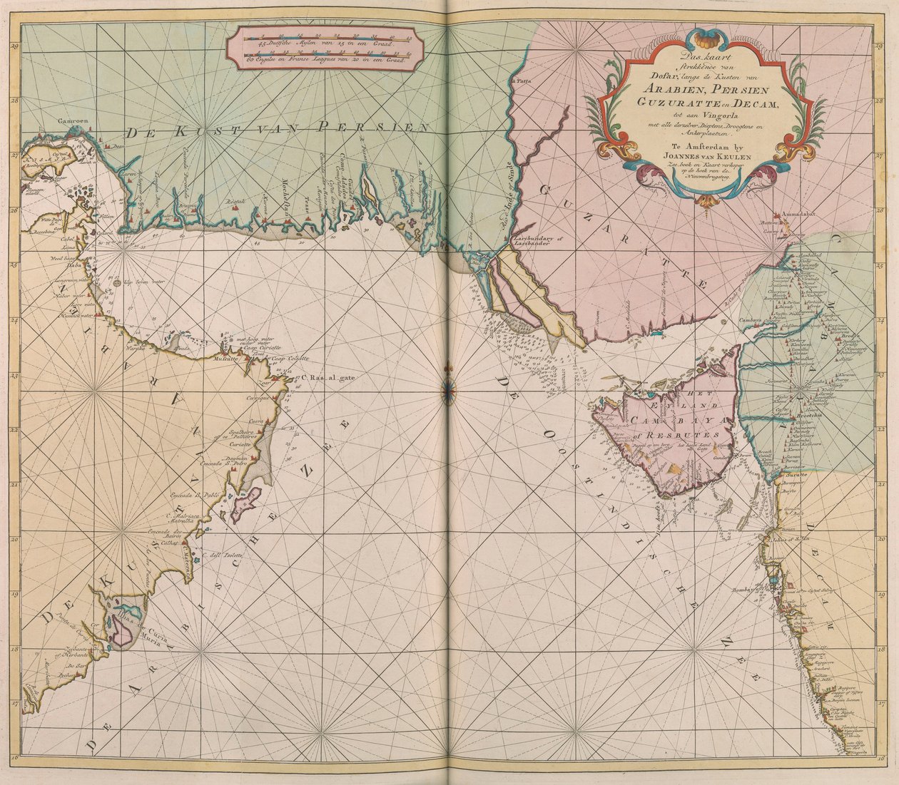 Map of Arabia, Persia, Gujarat, and Deccan