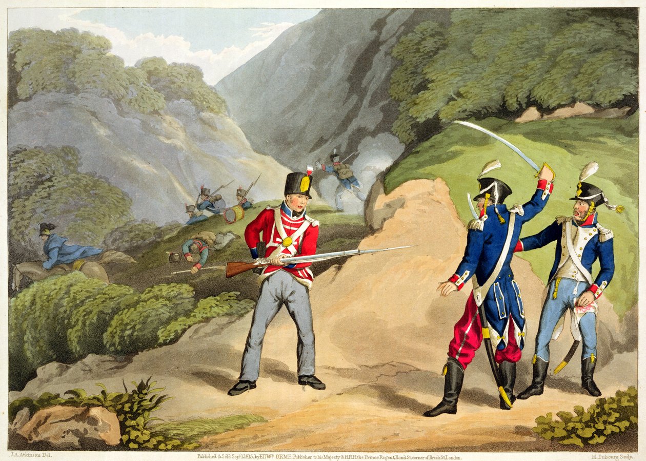 A British Soldier Taking Two French Officers at the Battle of the ...