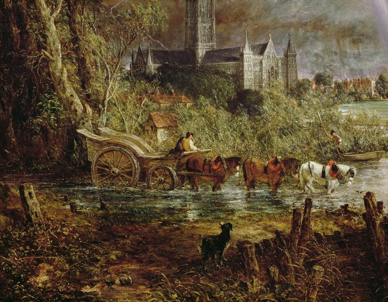Salisbury Cathedral From the Meadows (detail)