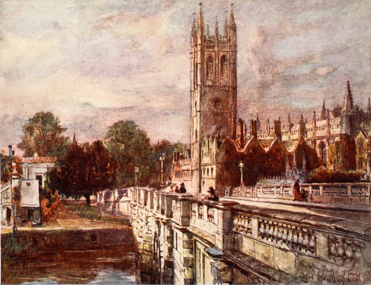 Magdalen Tower and Bridge by John Fulleylove: Fine art print