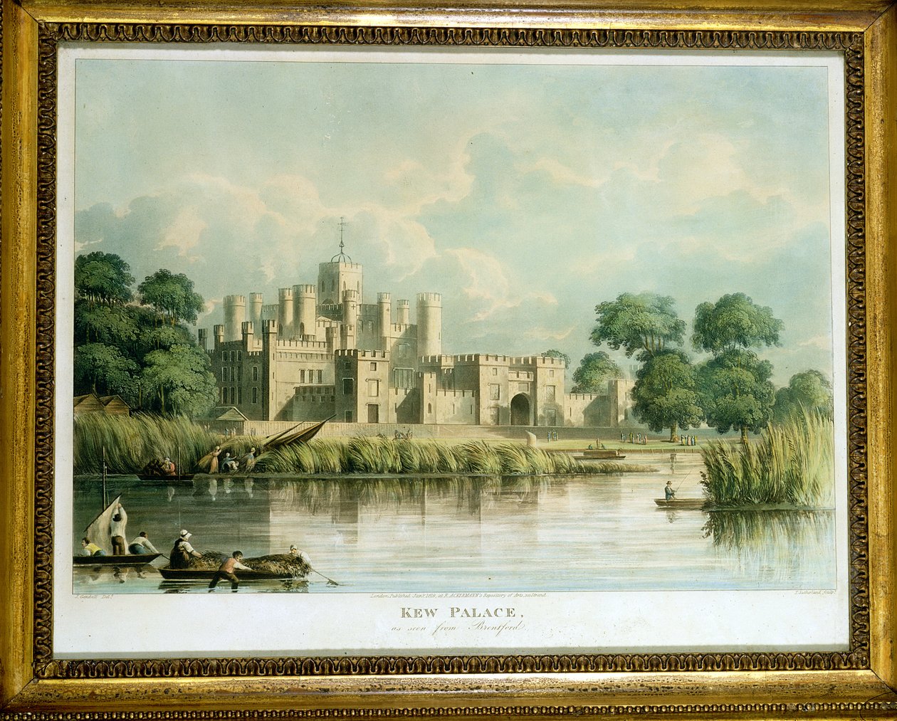 Kew Palace as seen from Brentford, engraved by Thomas Sutherland ...