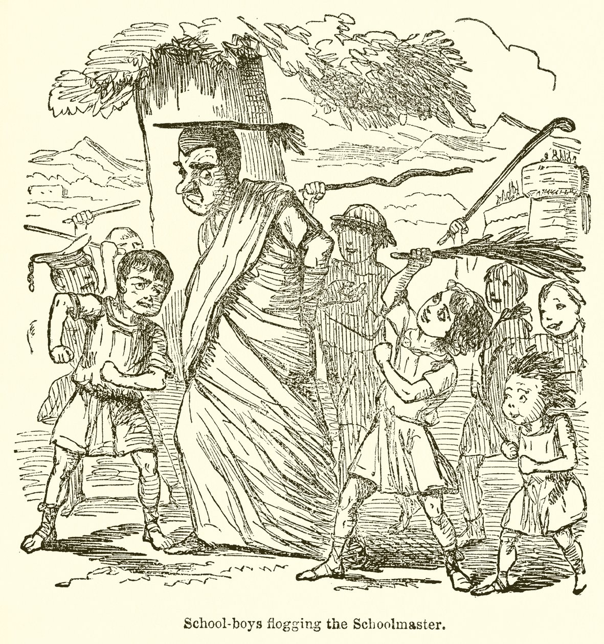 School-Boys Flogging the Schoolmaster by John Leech