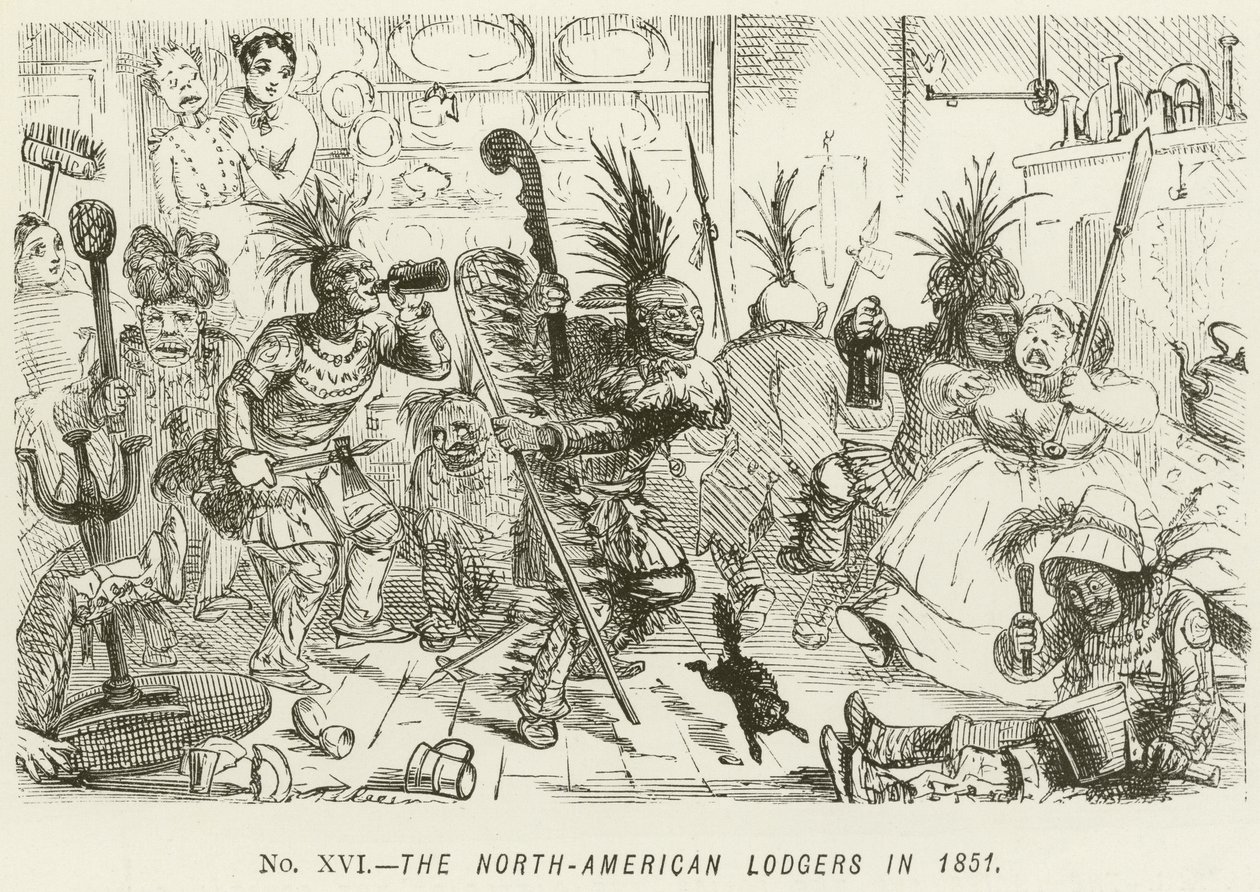 The North-American Lodgers in 1851 by John Leech
