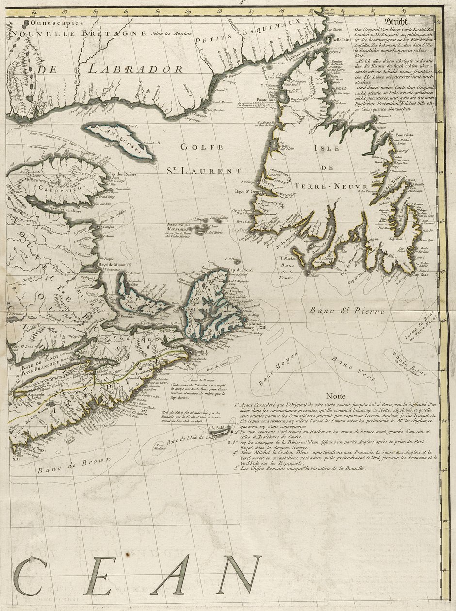 A Map of the British and French Dominions in America
