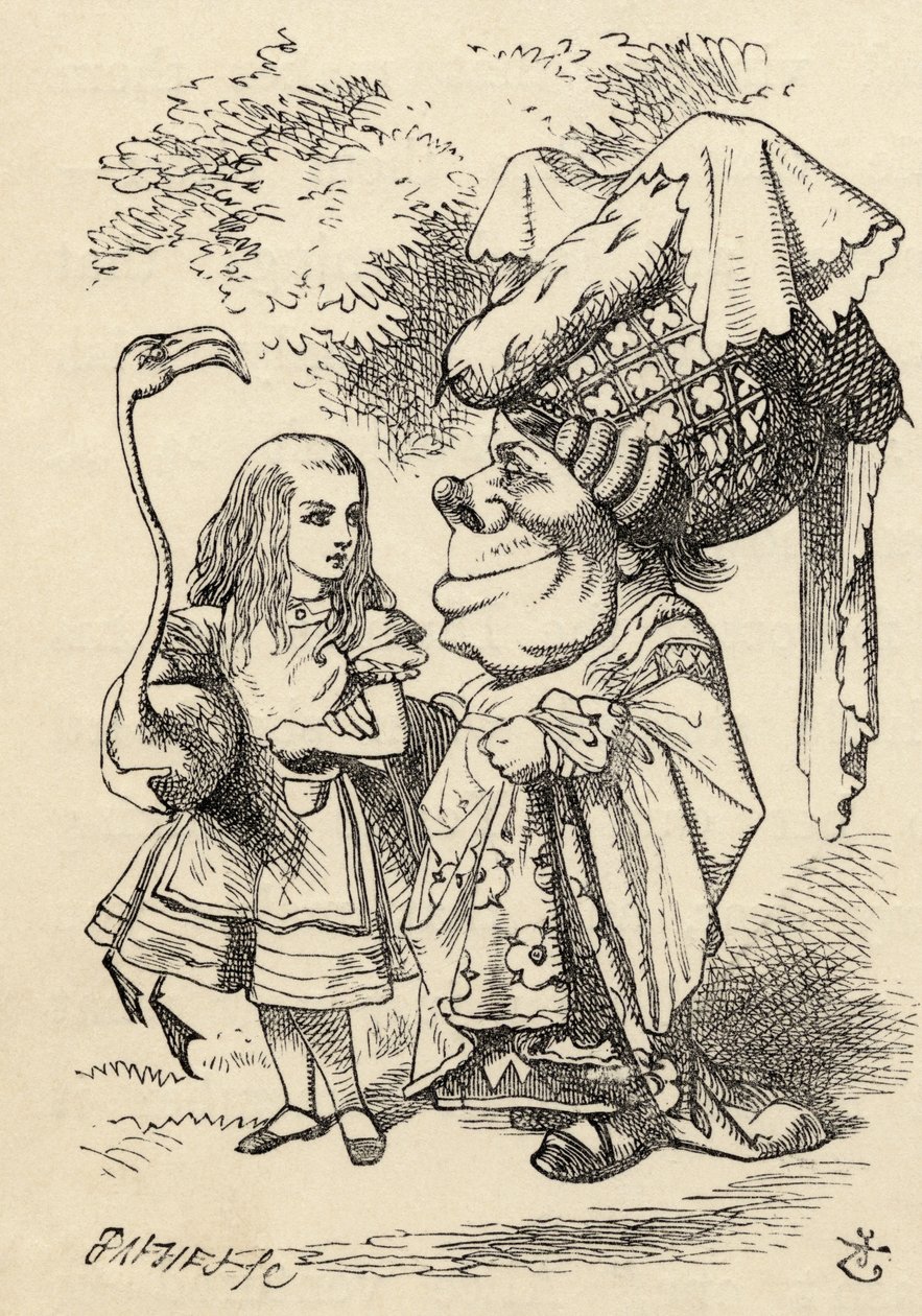 Alice with Flamingo Chats with the Duchess, from 'Alice's Adventures in ...