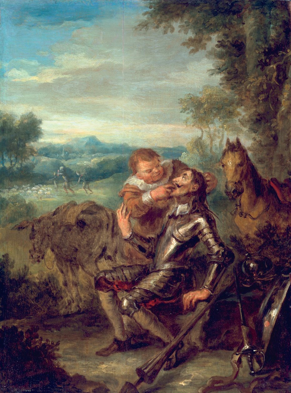 Scene from Don Quixote: Sancho Panza Counts Don Quixote's Teeth, 1735