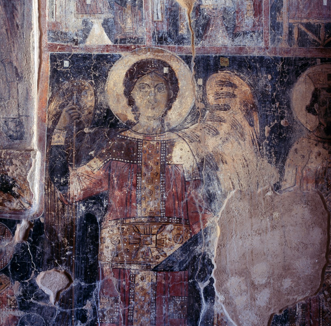 Angel, Fresco in the Byzantine Church of Agios Nikolaos, Maza, Crete ...