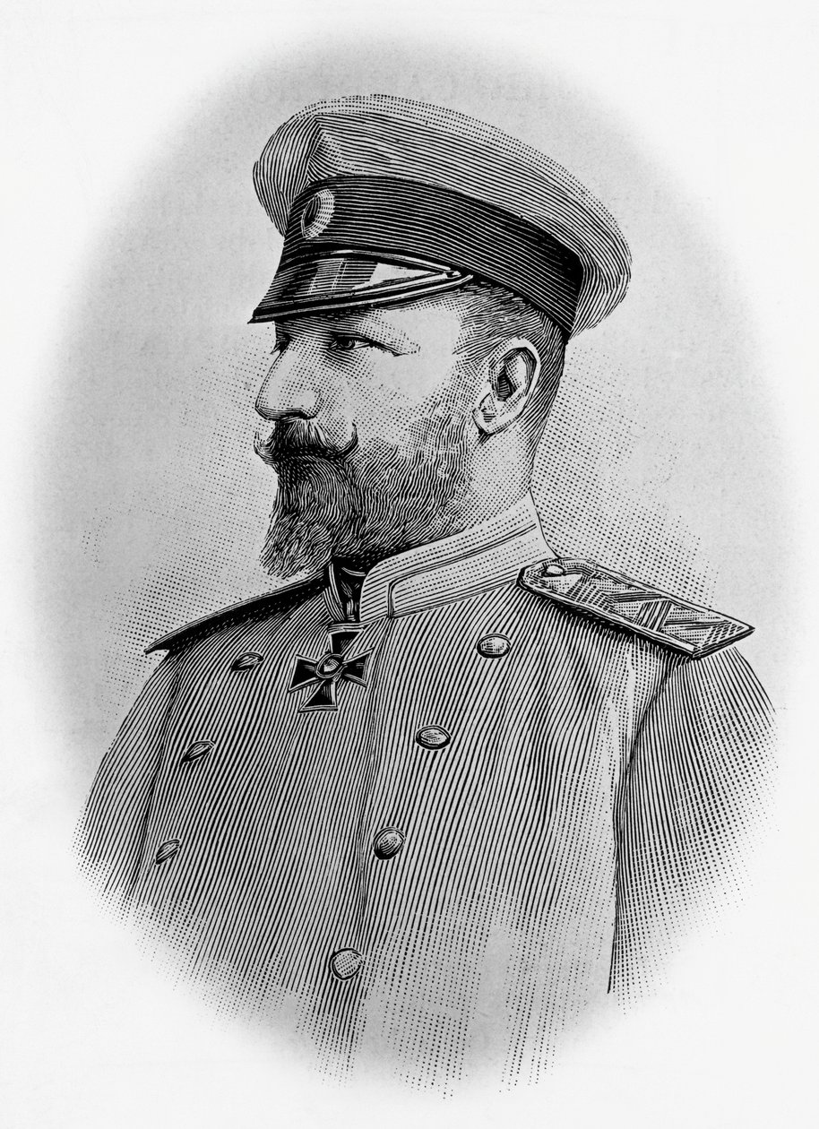 Portrait of Ferdinand I, Tsar of Bulgaria, engraving