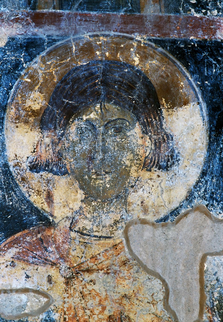 Saint, fresco in St Nicholas Chapel, Maza, Crete, Greece