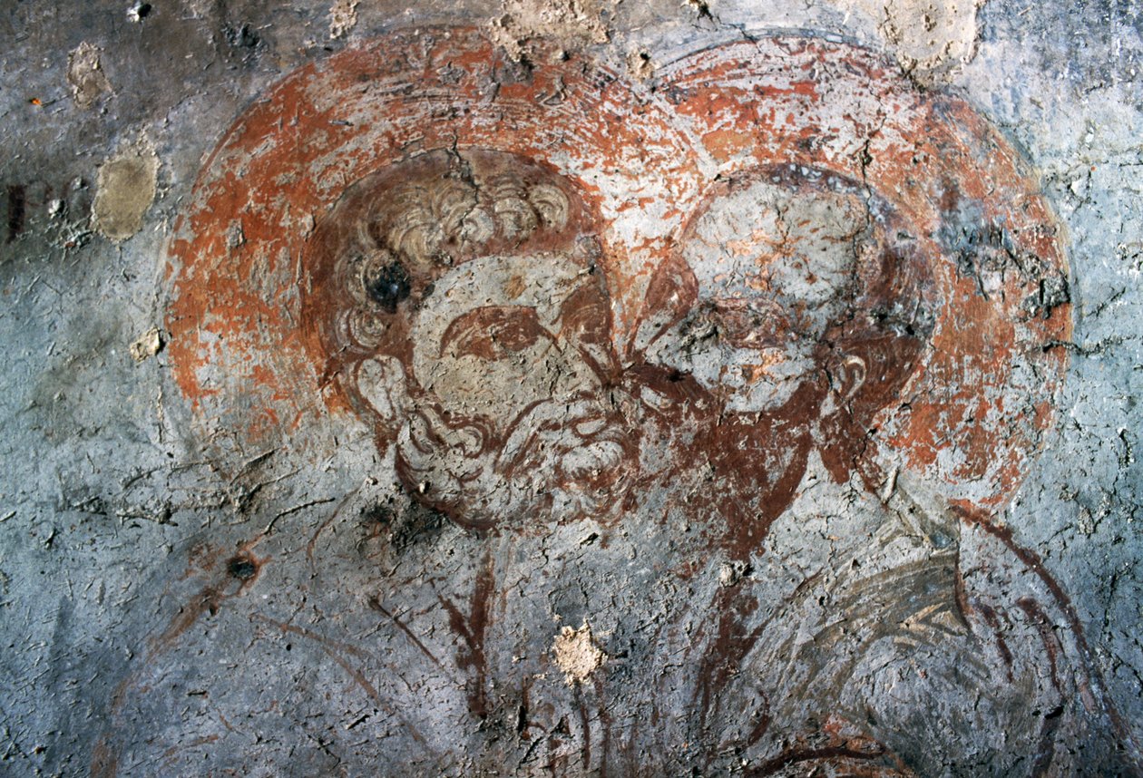 Saints Peter and Paul, fresco in the Church of Agios Antonios, Avdou ...
