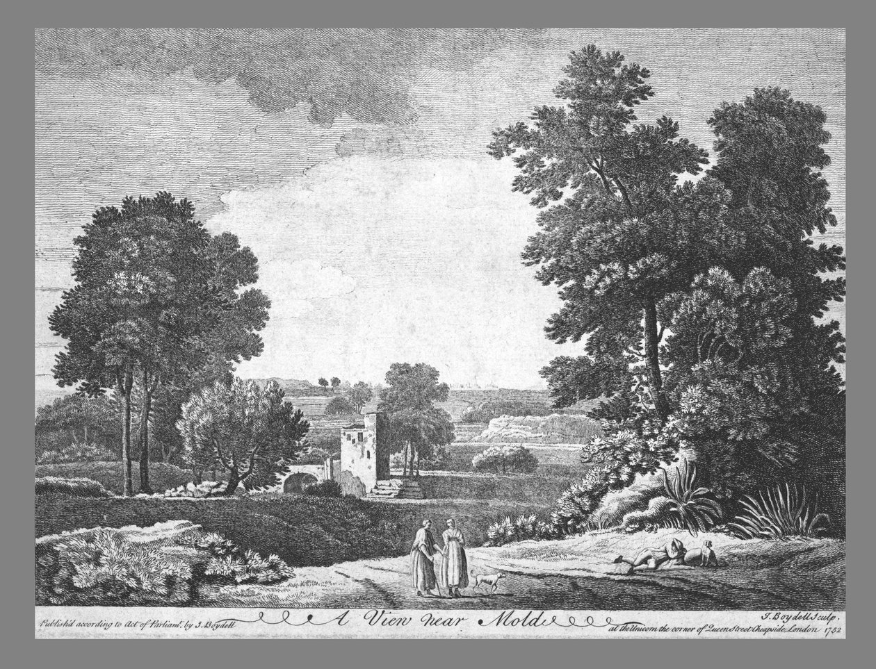 A View Near Mold by John Boydell: Premium art reproduction
