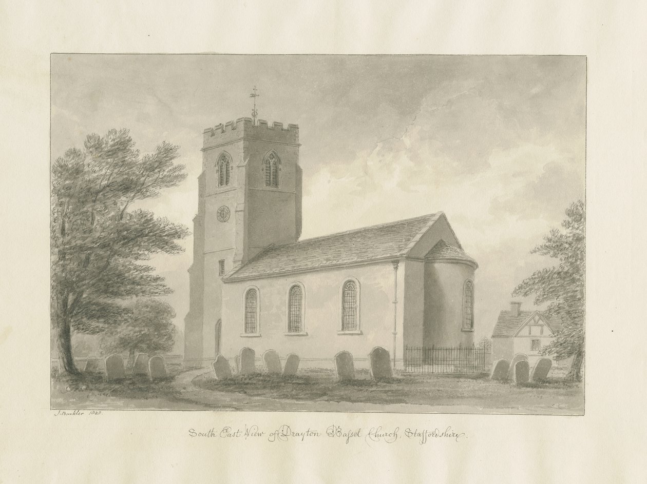 Drayton Bassett Church by John Buckler: Buy fine art print