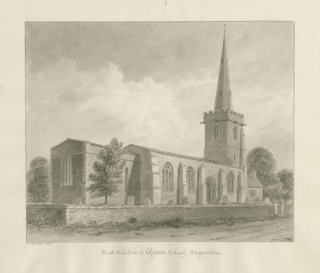 Rolleston Church by John Buckler: Buy fine art print