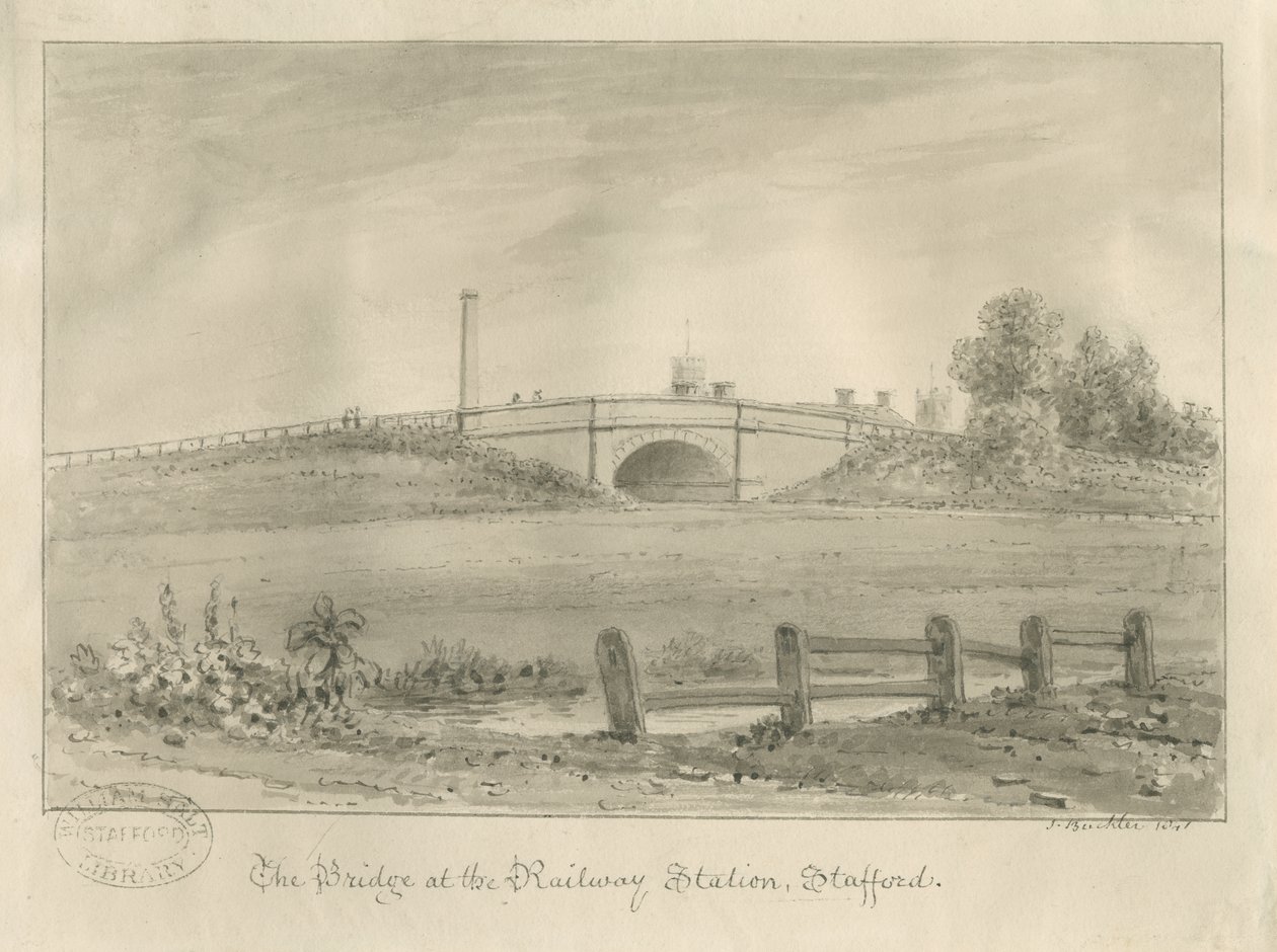 Stafford - Bridge at Railway Station by John Buckler