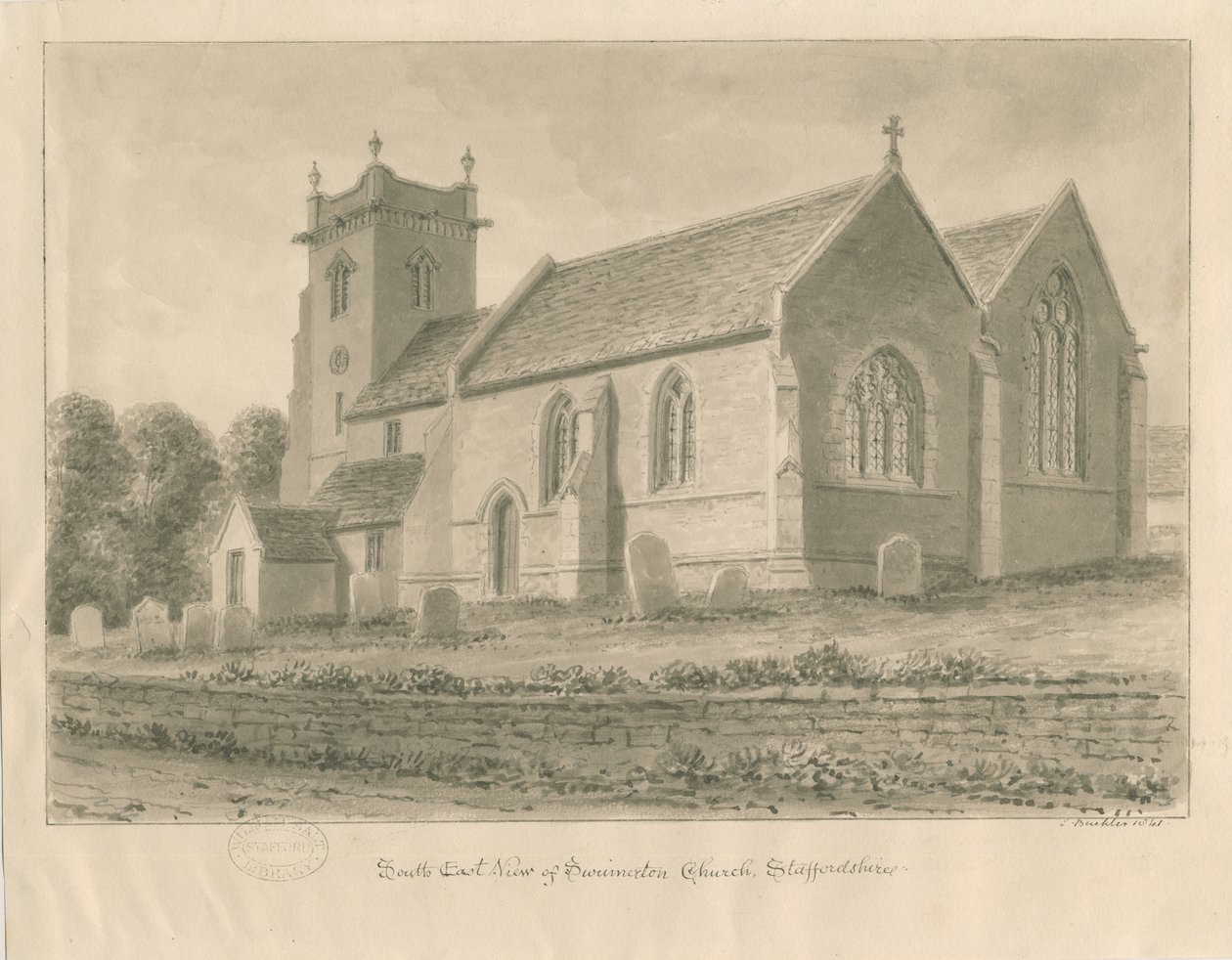 Swynnerton Church by John Buckler: Buy fine art print