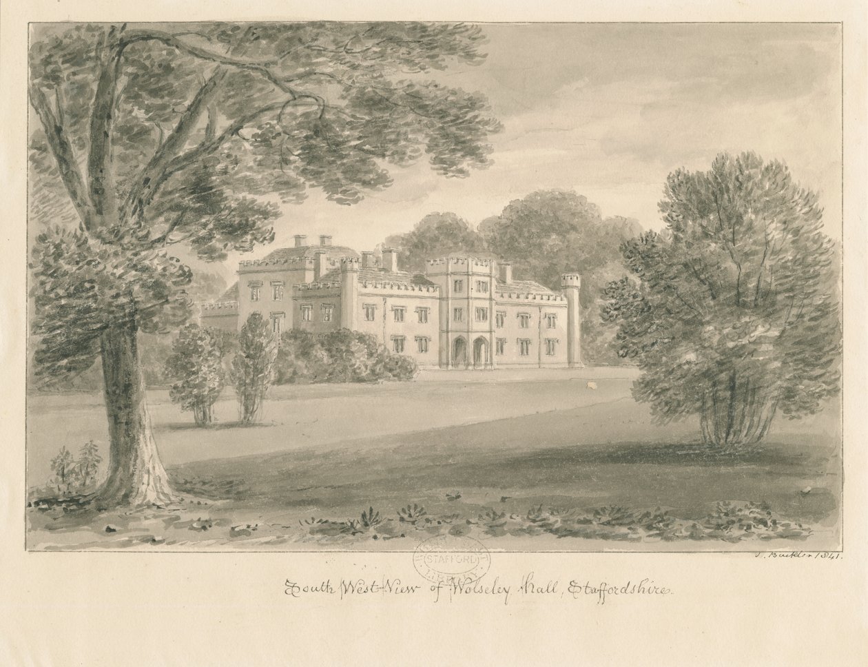 Wolseley Hall by John Buckler: Buy fine art print