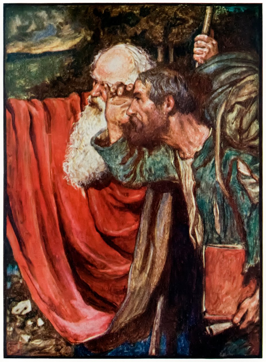 Evangelist Points Out the Way to the Wicket Gate, from The Pilgrim's ...