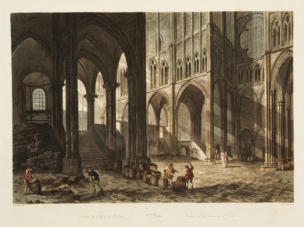 Interior of the Church of St. Denis, illustration from Versailles ...