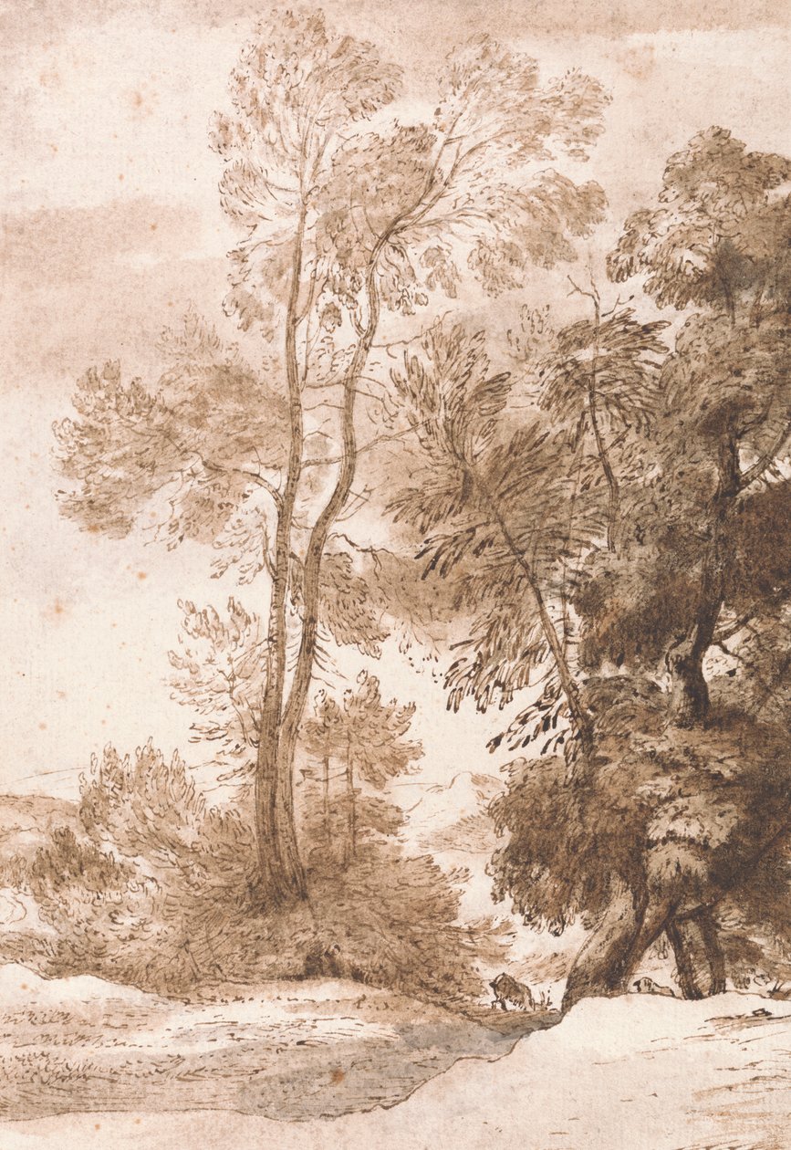 Trees and Deer by John Constable: Buy fine art print