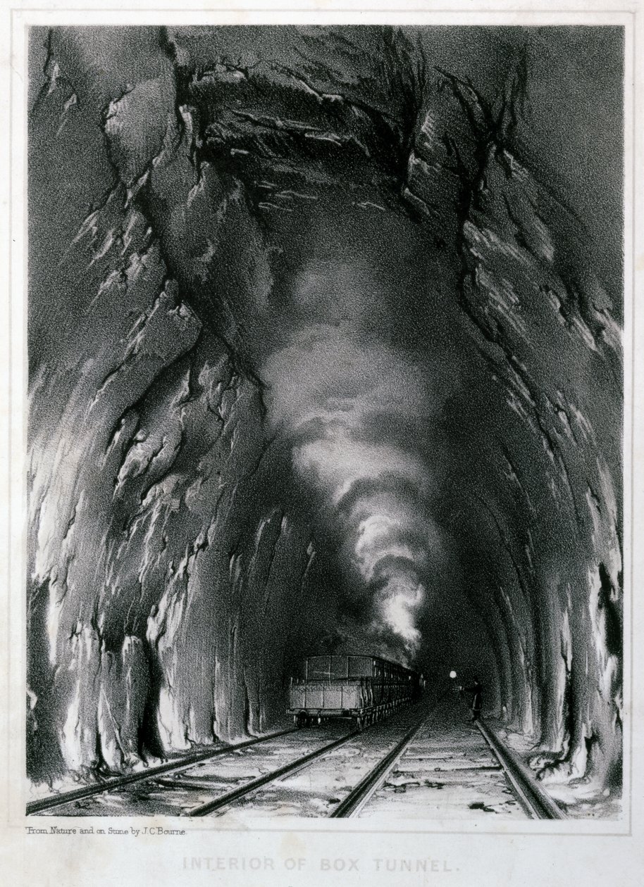 Interior of Box Tunnel by John Cooke Bourne: Fine art print