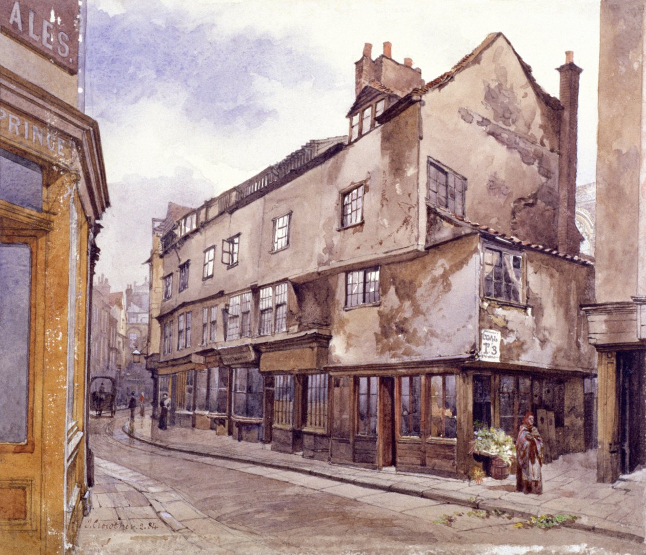 Cloth Fair, London, 1884 by John Crowther: Fine art print