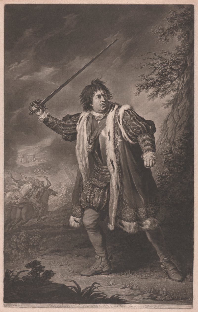 David Garrick as Richard III by John Dixon: Fine art print