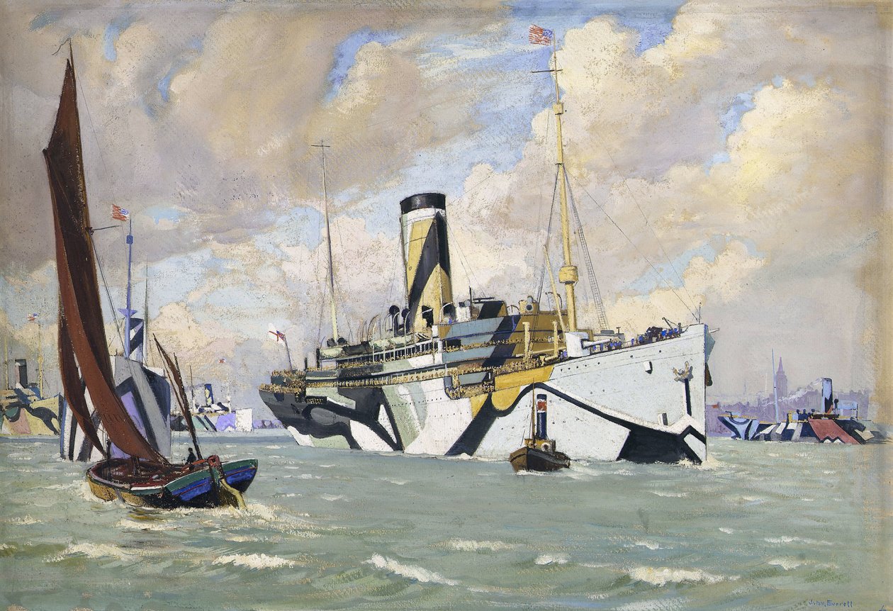 An Auxiliary Armed Cruiser Bringing a Convoy of American Troops into ...