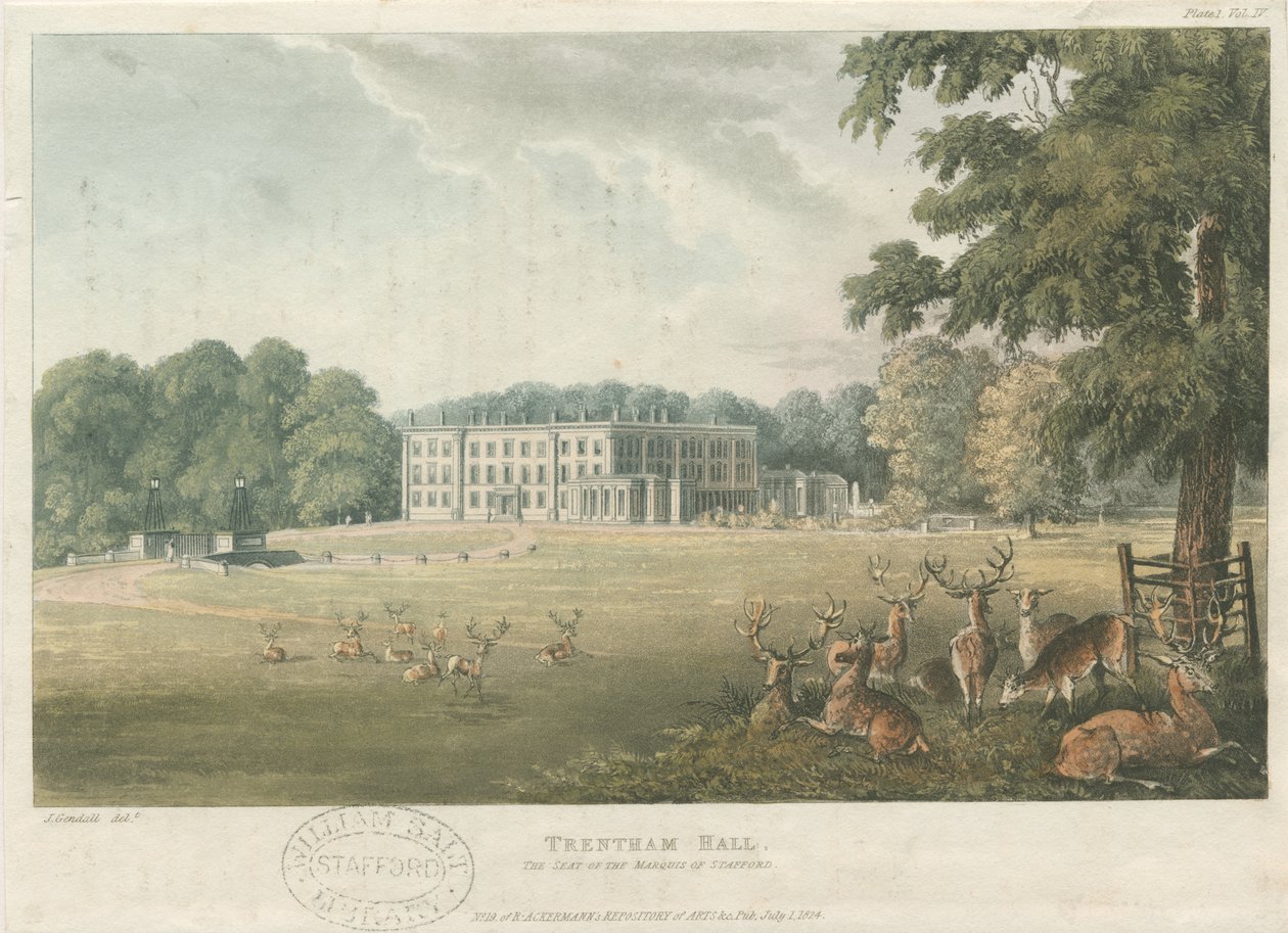 Trentham Hall by John Gendall: Premium art reproduction