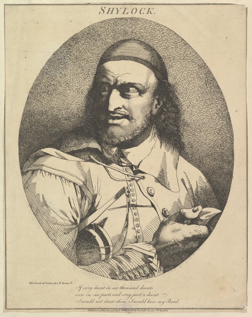 Shylock from Twelve Characters from Shakespeare, March 15, 1776