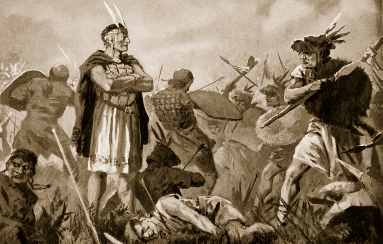 Huscar and Atahualpa Fighting Over the Inca Empire