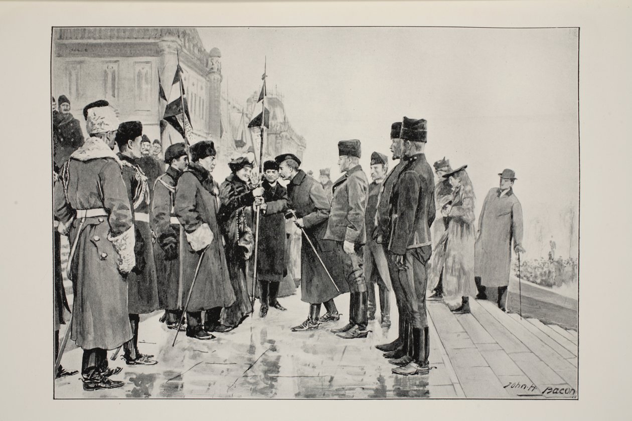 Lady Minto Presenting Colours to Herchmer's Horse, on Leaving Ottawa ...