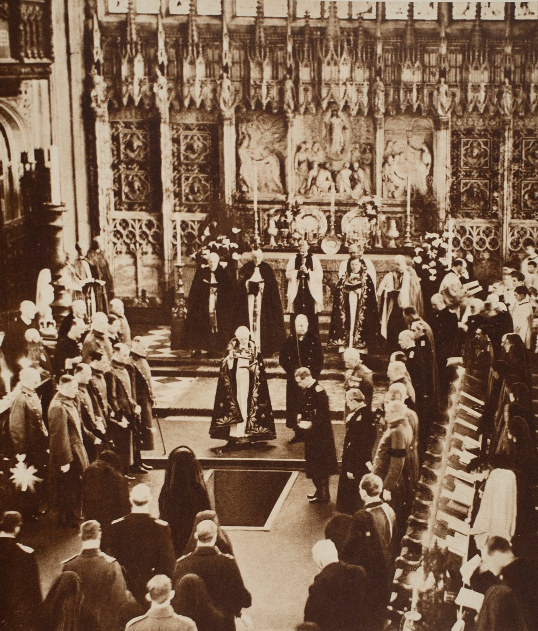 King Edward VIII Sprinkles Earth on His Father's Coffin