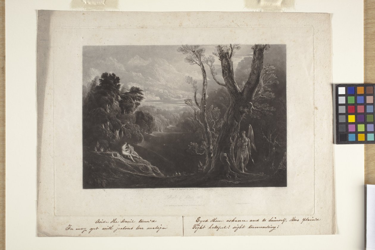 Satan Contemplating Adam And Eve In Paradise by John Marin