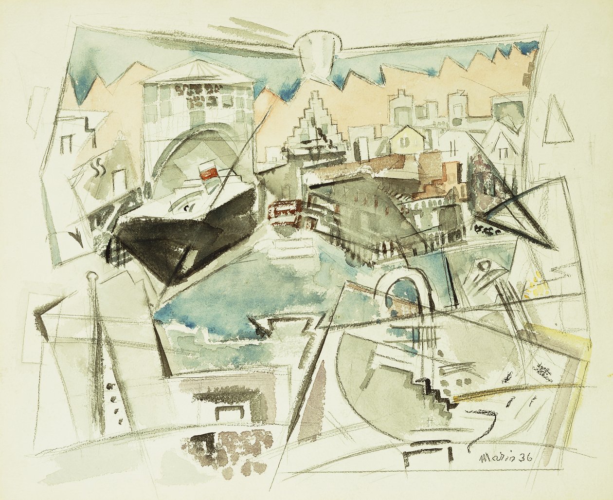 Waterfront, Manhattan by John Marin: Buy fine art print