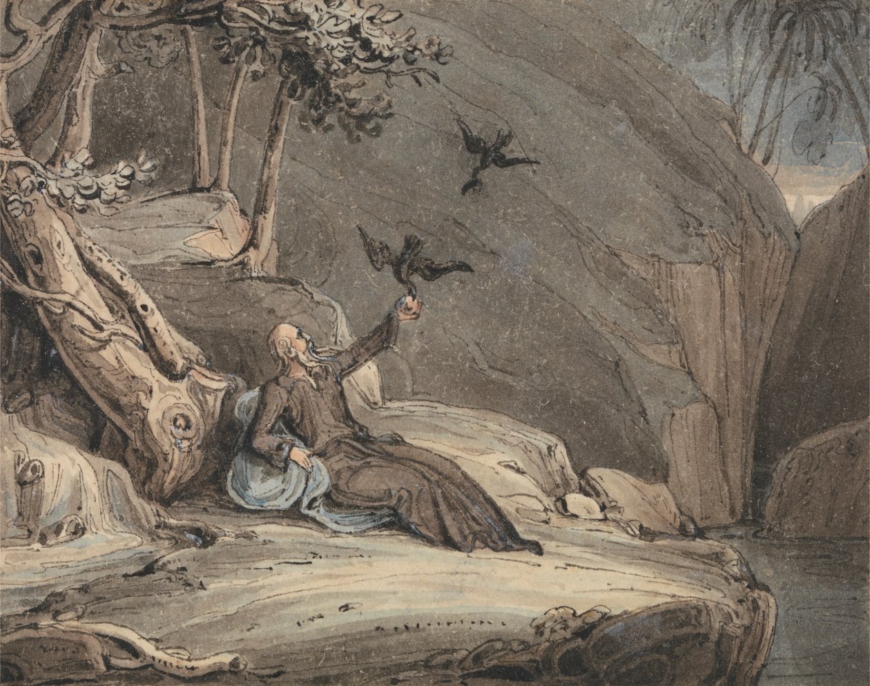 The Ravens Feeding Elijah by John Martin: Fine art print