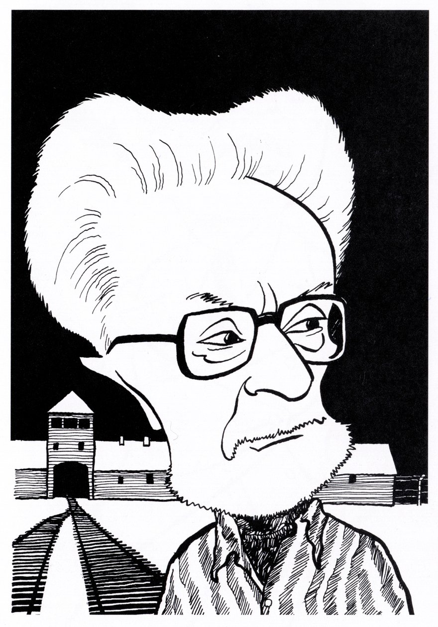 Primo Levi, caricature by John Minnion: Buy fine art prints