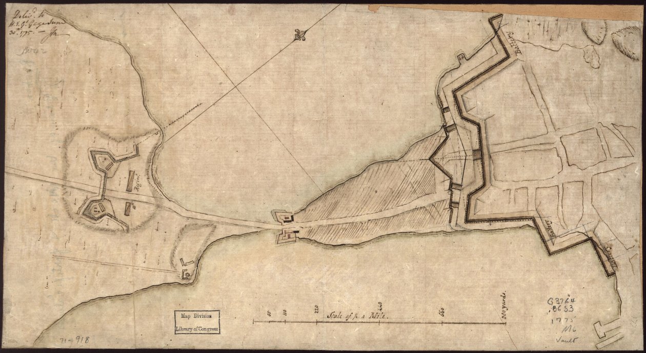 Plan of the 'Neck' and Fortifications by John Montresor