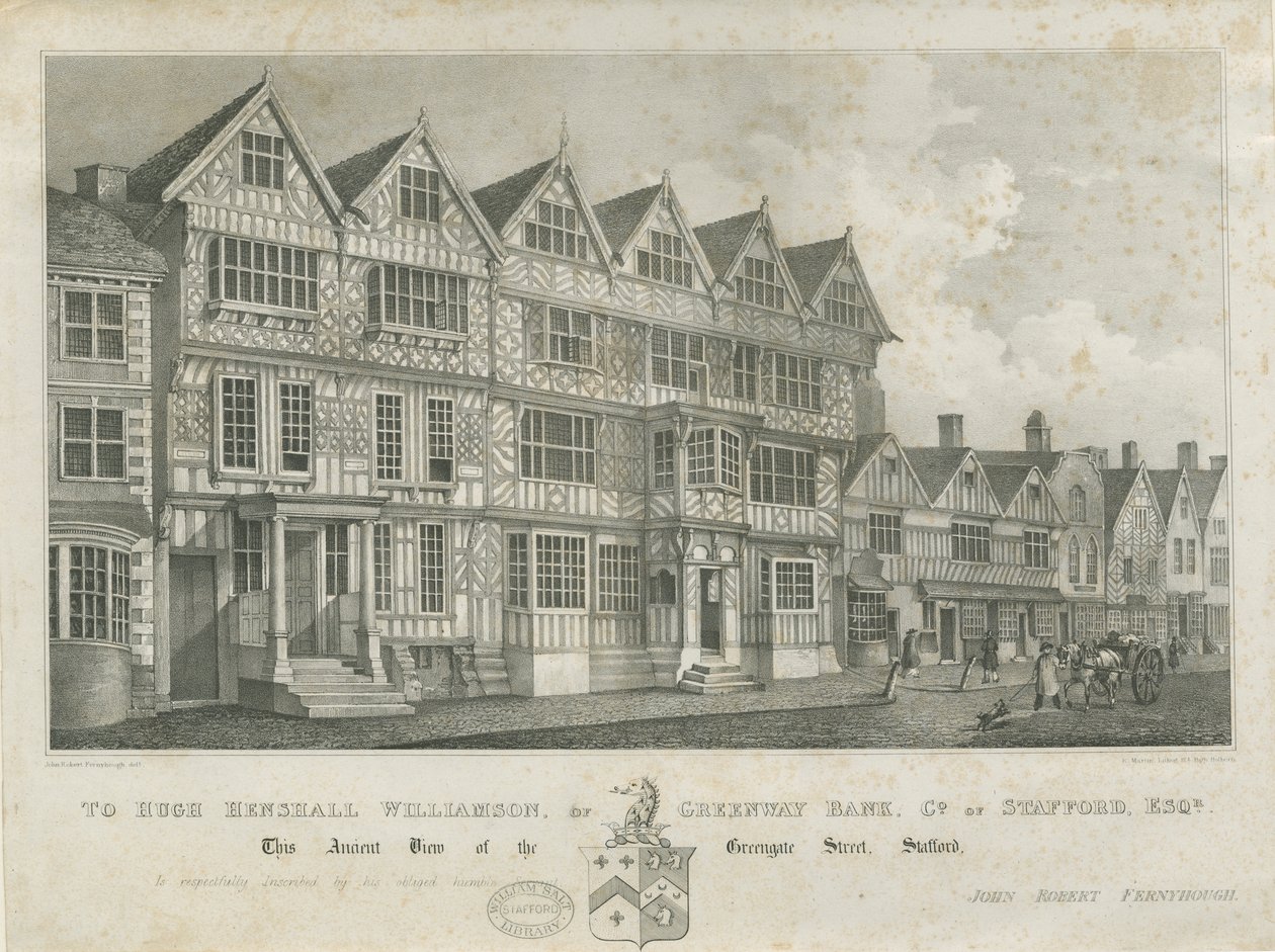Stafford - Ancient High House: lithograph