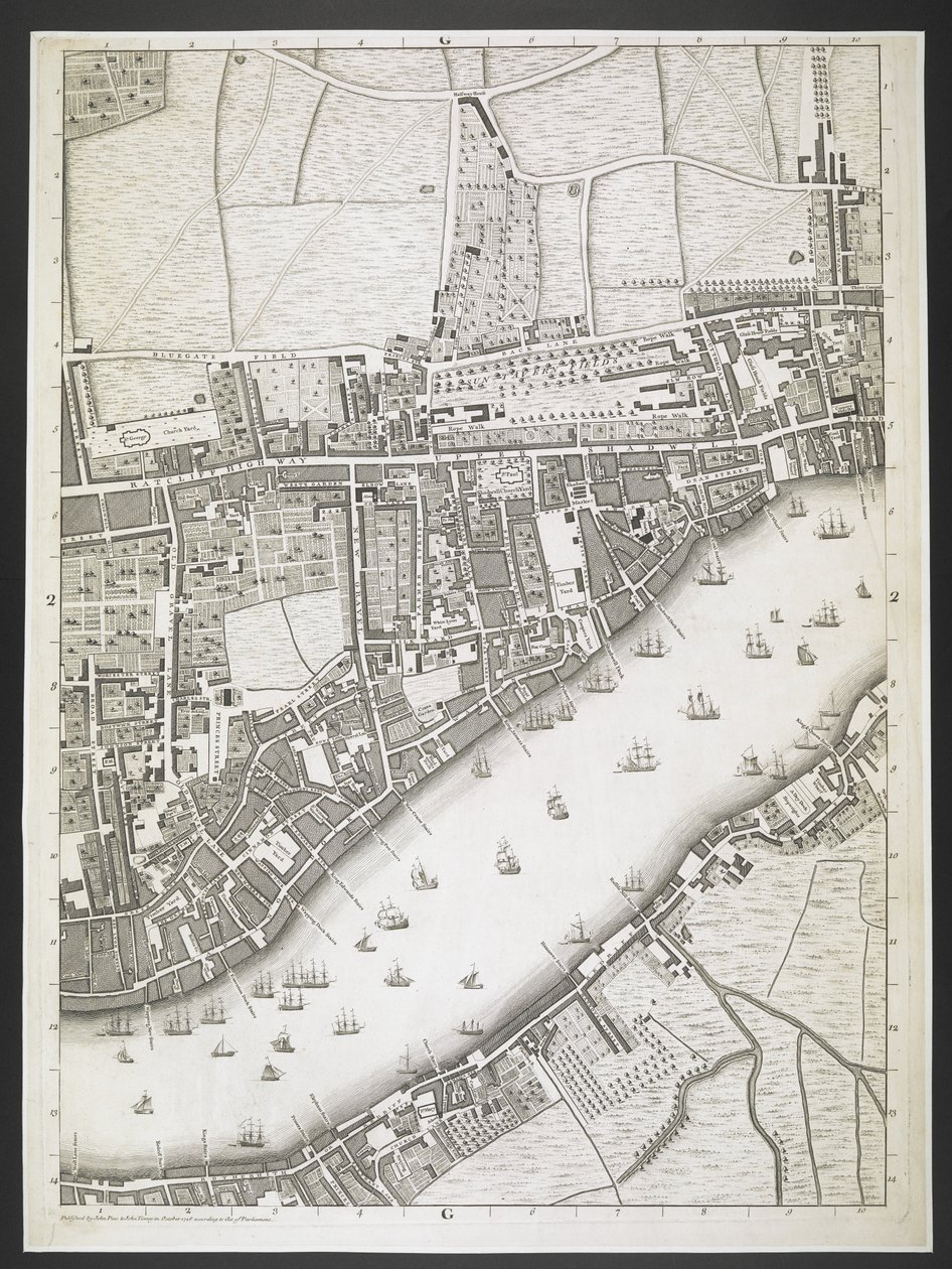 Plan of London, Ratcliff Highway, Upper Shadwell Road