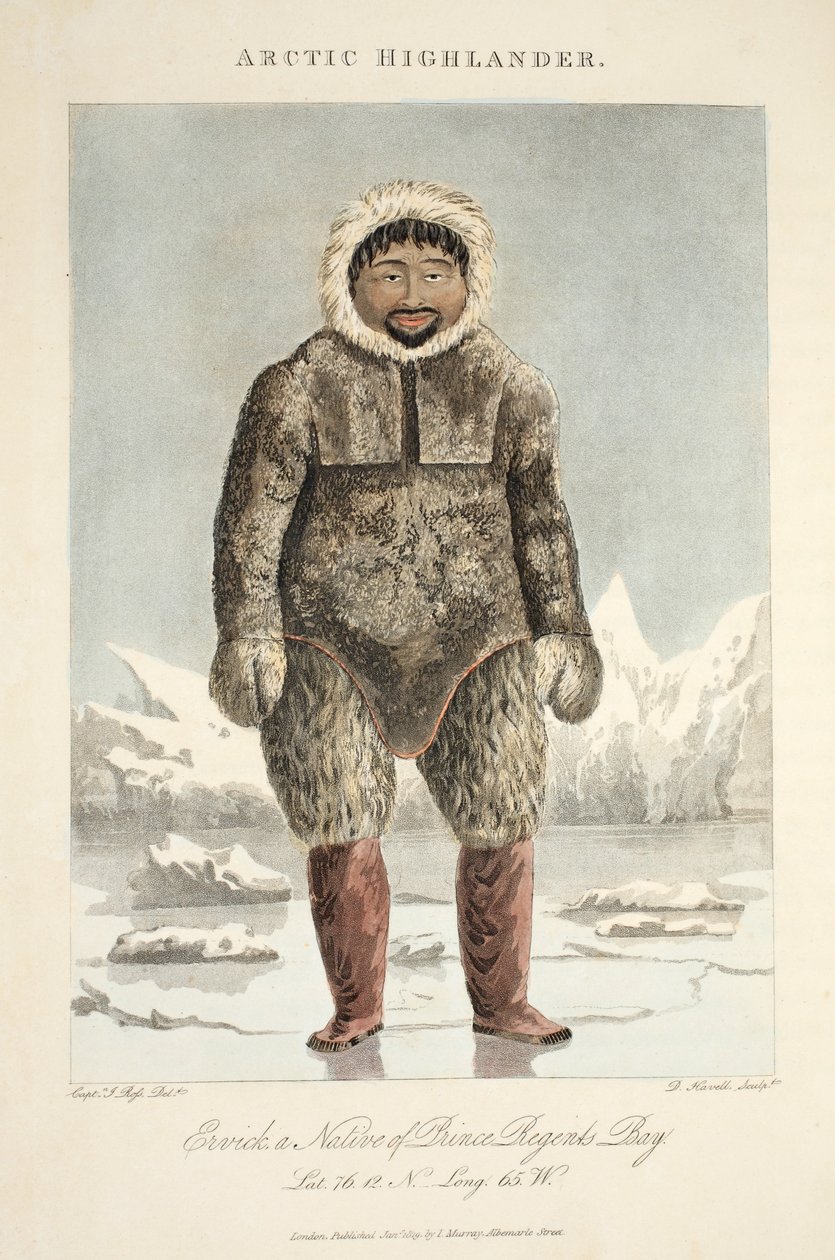 Arctic Highlander, Ervick, a Native of Prince Regents Bay, Illustration ...
