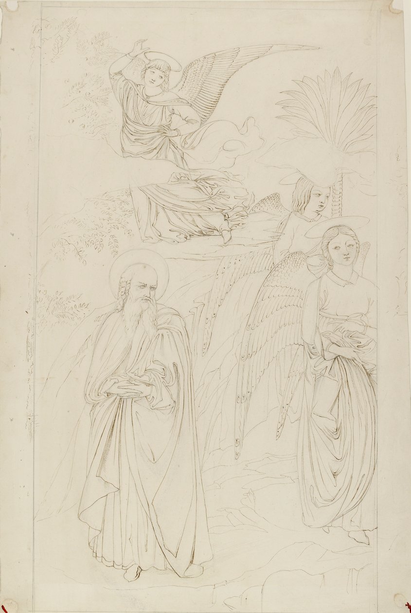 Drawing of Abraham Parting from the Angels from Benozzo Gozzoli