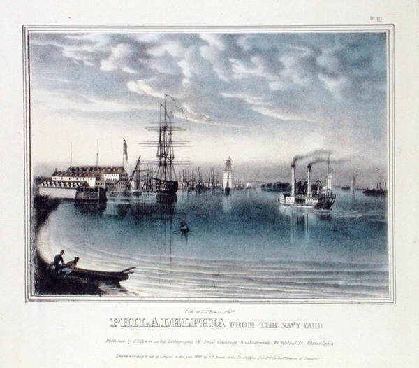 Philadelphia from the Navy Yard, c.1840 by John T. Bowen