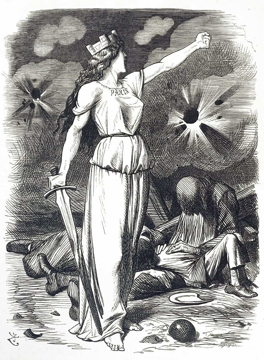 Cartoon commenting on the Siege of Paris during the Franco-Prussian War